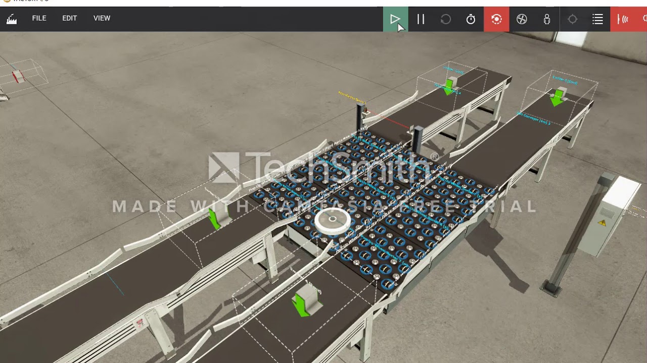 Mixing Factory IO multidirectional conveyor