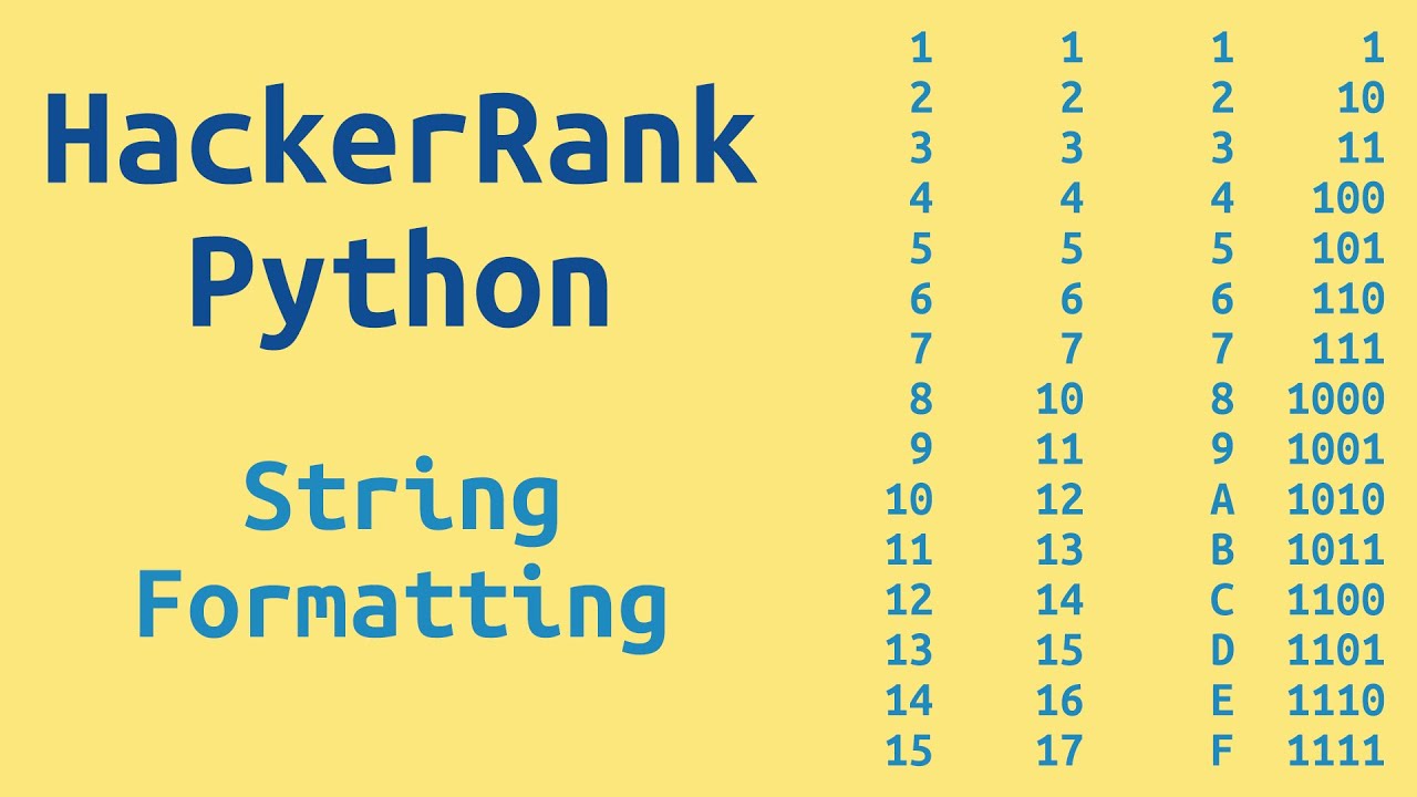 23. HackerRank Python Preparation - String Formatting - Challenge Solution