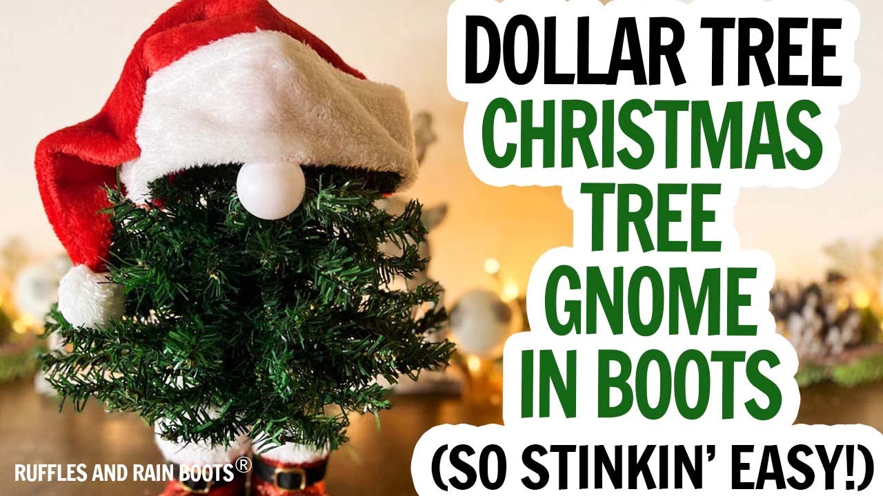 Christmas Tree Gnome / Dollar Tree Gnome / Christmas Gnome DIY / Standing Gnome in Boots / Two Ways!