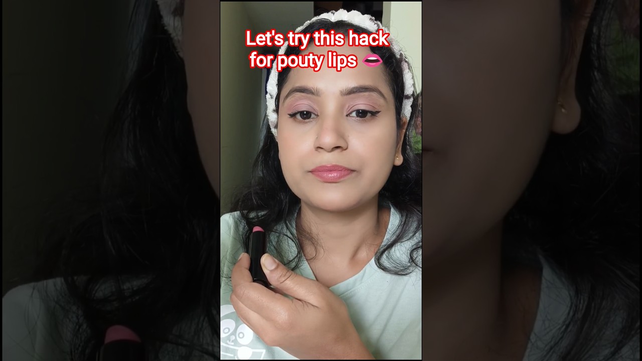 pouty lips hack 🤩 👄👄👄 #makeup #lipstick #hack #makeuphack #makeuptutorial #beginnerfriendlymakeup