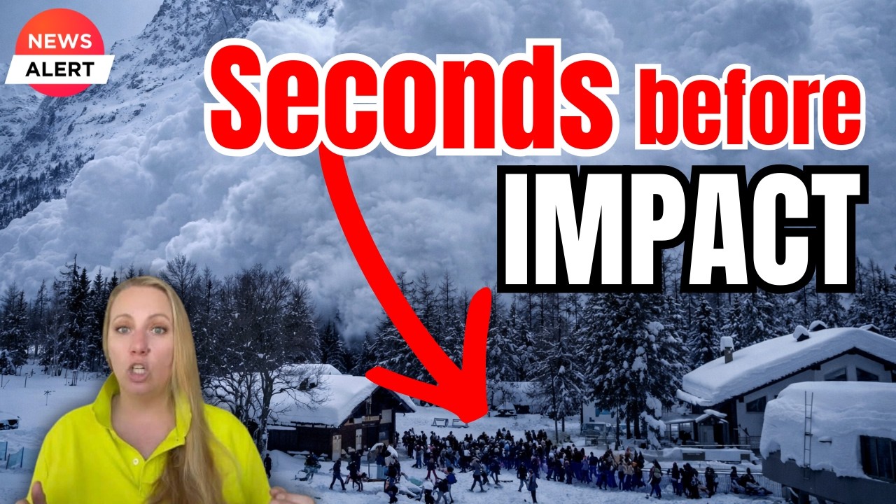 Massive Avalanche Near Mont Blanc Caught on Camera ! Skiers RUNNING ⚠️
