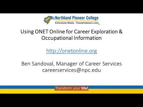 NPC Career Services Resource - ONET Online