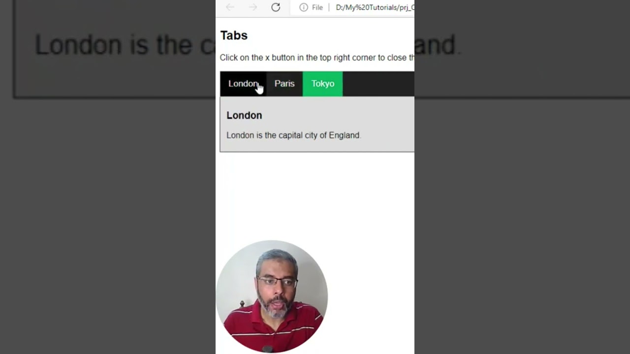 Create Tabs using #html #css and #javascript using #w3schools example #zeeshanacademy