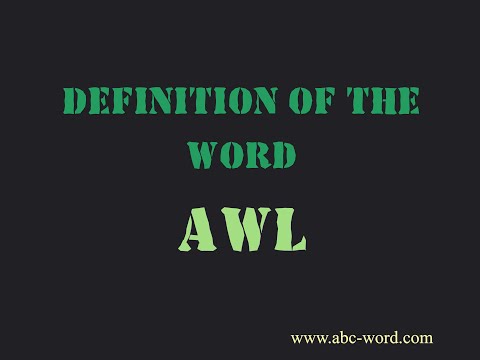 Definition of the word "Awl"