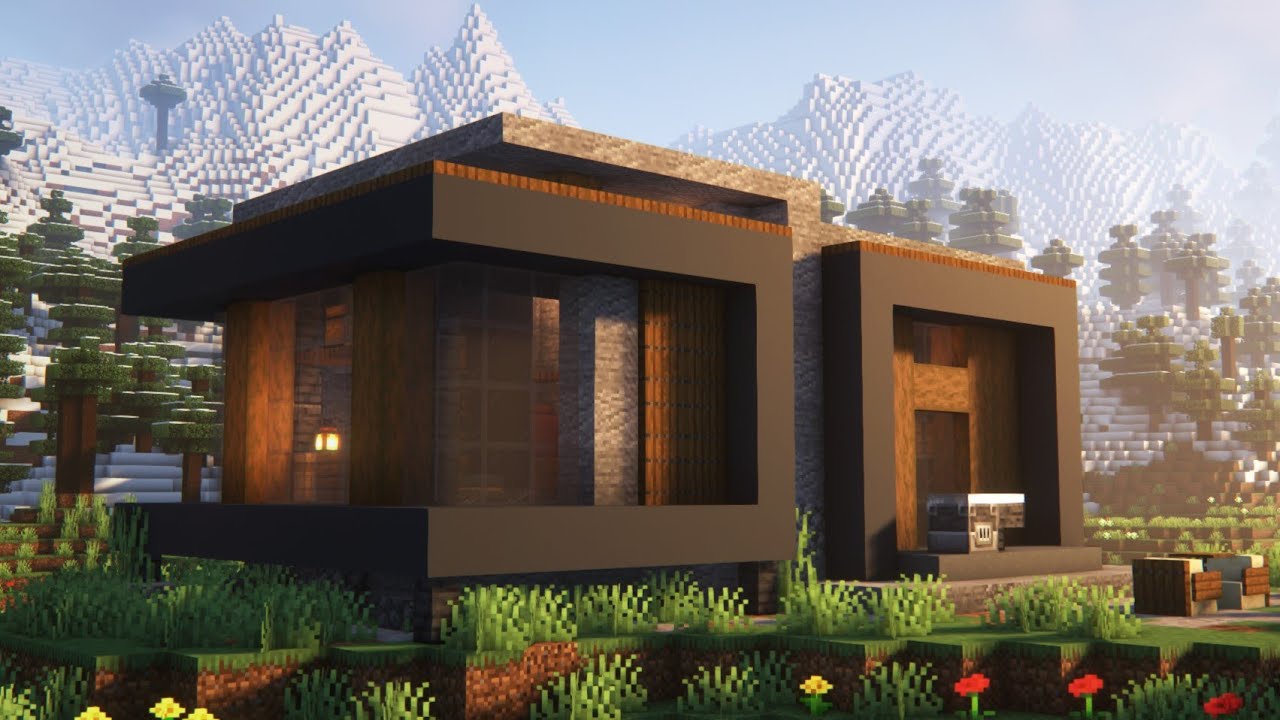 Minecraft How to Build | 🗻 Modern Mountain House Tutorial - Minecraft ...