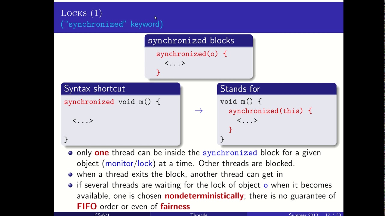 Java Threads: Thread Safety & Locks