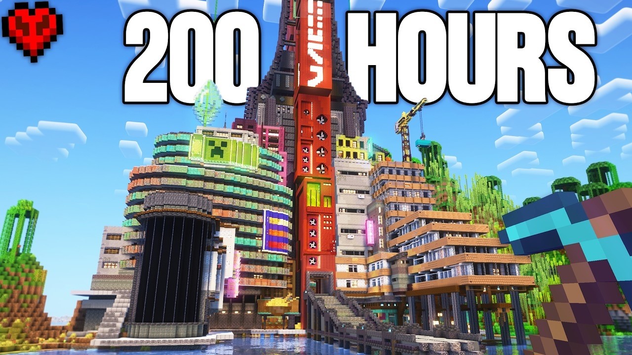 I Transformed My Villager Trading Hall into a CYBERPUNK CITY!