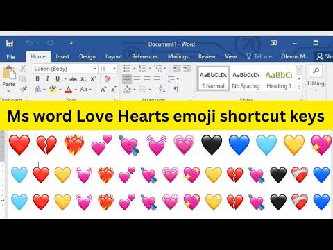 Love Hearts Symbol Shortcut Key in Microsoft Word