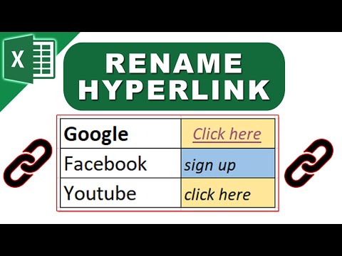 How to Rename or change a Hyperlink in Excel