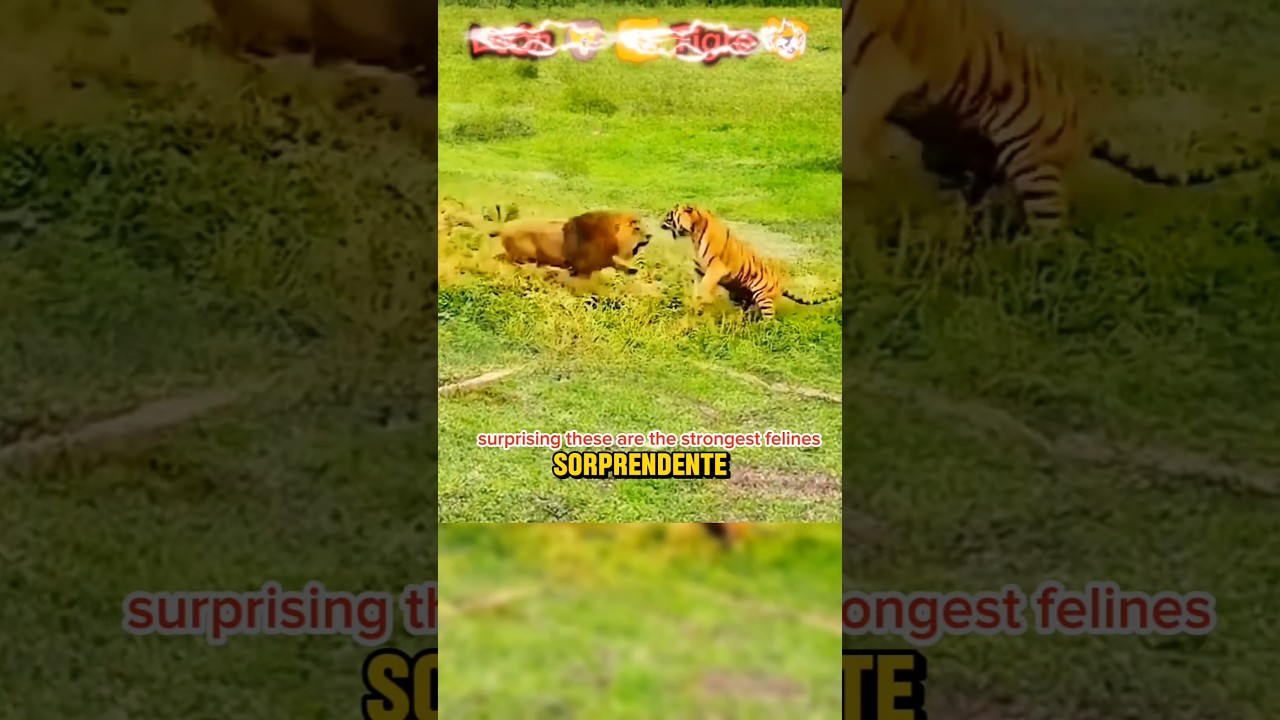 Confrontation between Lion 🦁 and Tiger 🐯 Who will win❓ #animals #lion #tiger #shorts