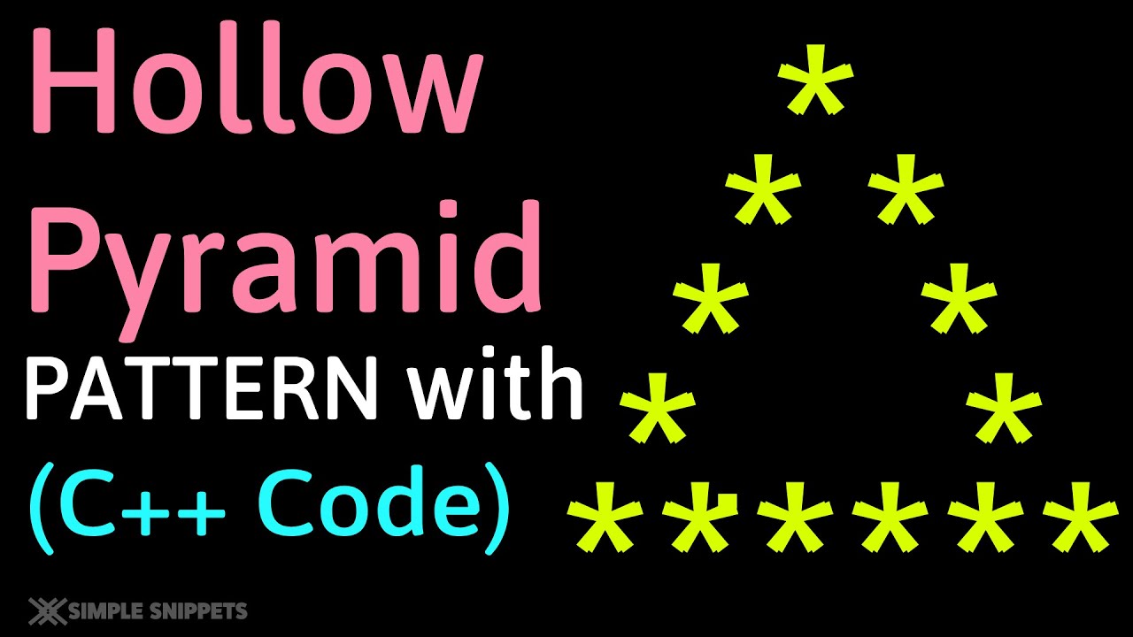 Hollow Pyramid Pattern in C++ | Pattern Printing Programs Explained Step-by-Step (With Code + Logic)