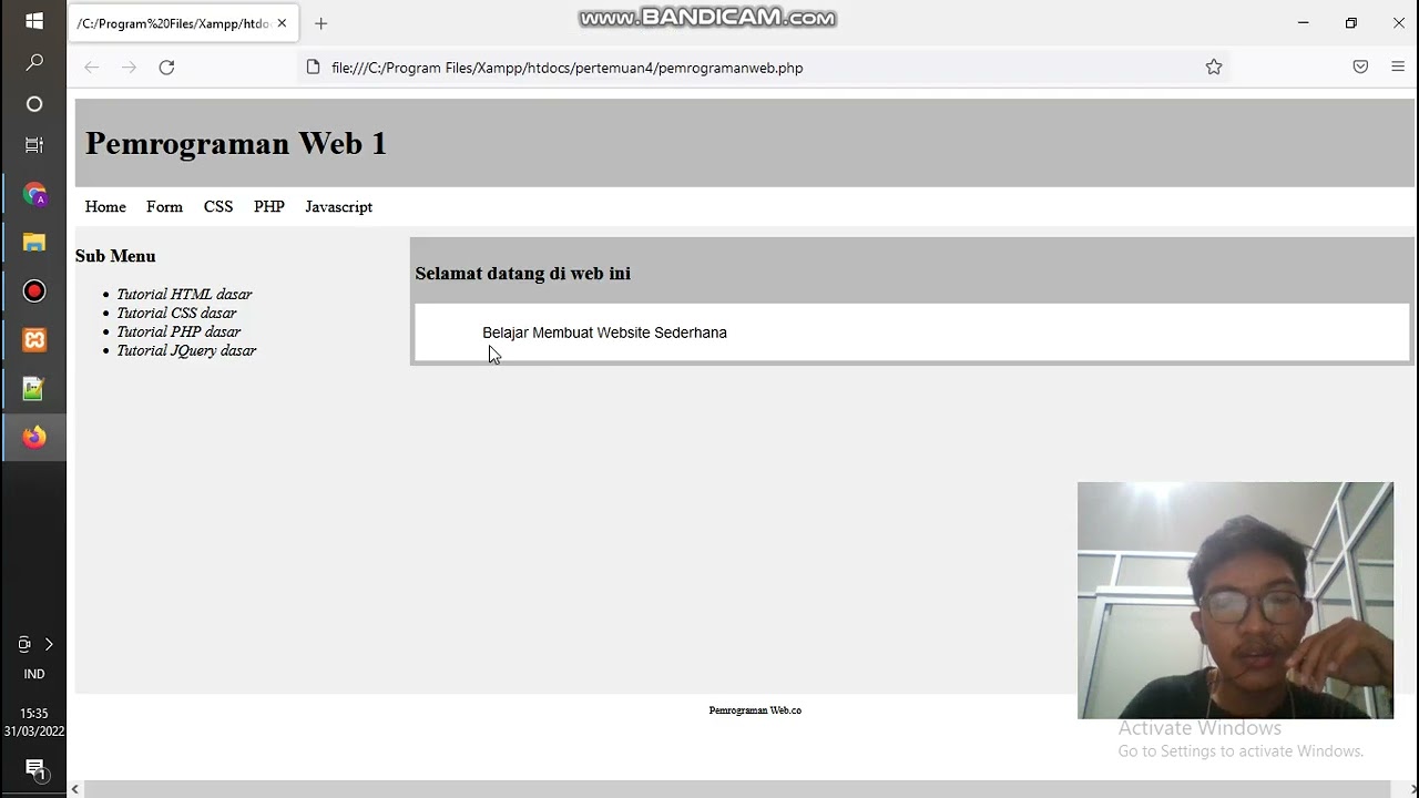 Pertemuan 4 Pemrograman Web 1