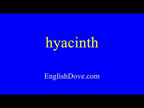 How to pronounce hyacinth in American English