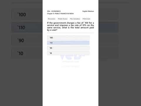 12th Eco: Public Finance Tax Calc