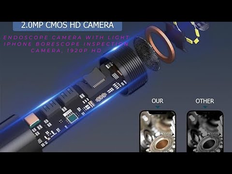 Kansmart Endoscope Camera with Light iPhone Borescope Inspection Camera, 1920p HD, Adjustable 8 LED