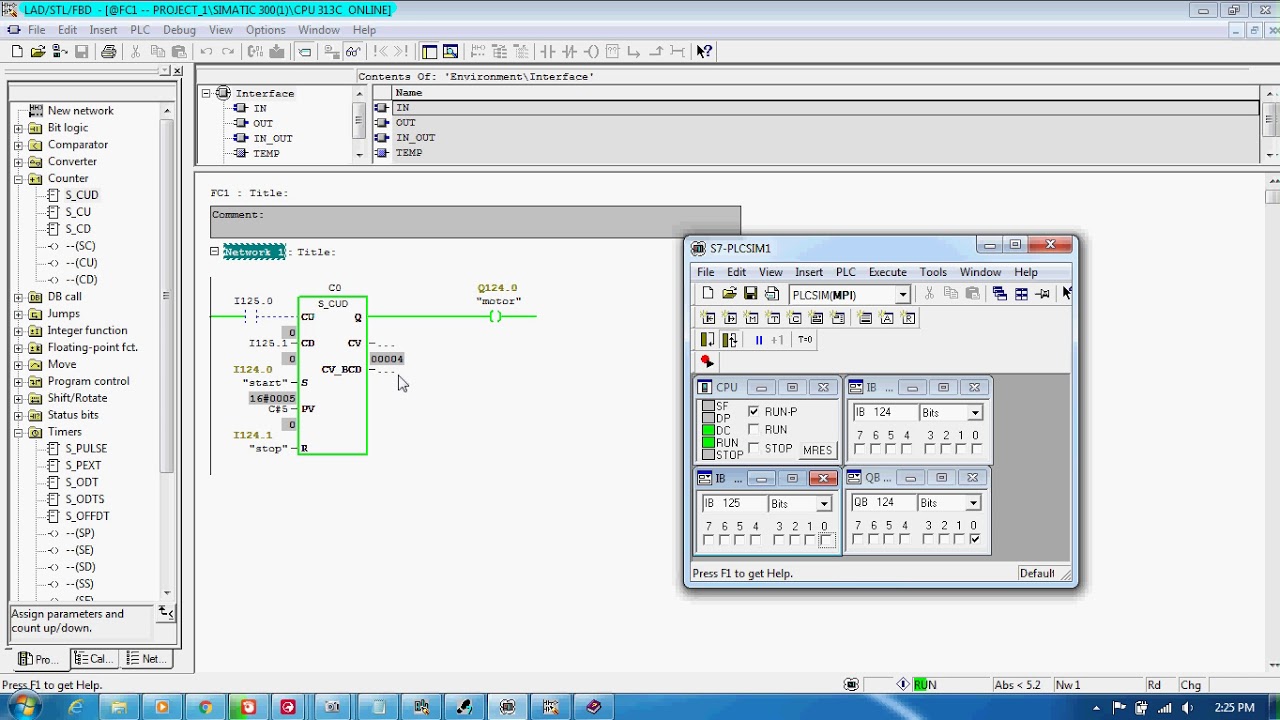 Part11 PLC program  Counter S CUD Simatic S7 siemens tutorial