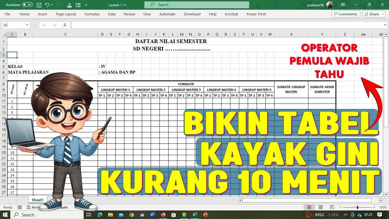 Create a Merdeka Curriculum Grade List Table in Less than 10 Minutes - Beginner Operators Must Know!