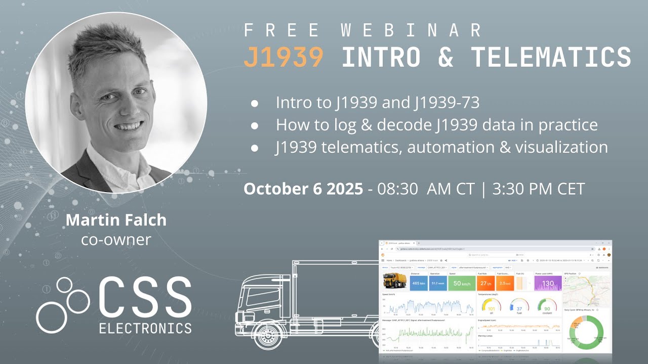 J1939 Intro, Data Logging & Telematics [Free Webinar | 2025] 🚛