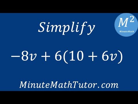 Simplify -8v+6(10+6v)