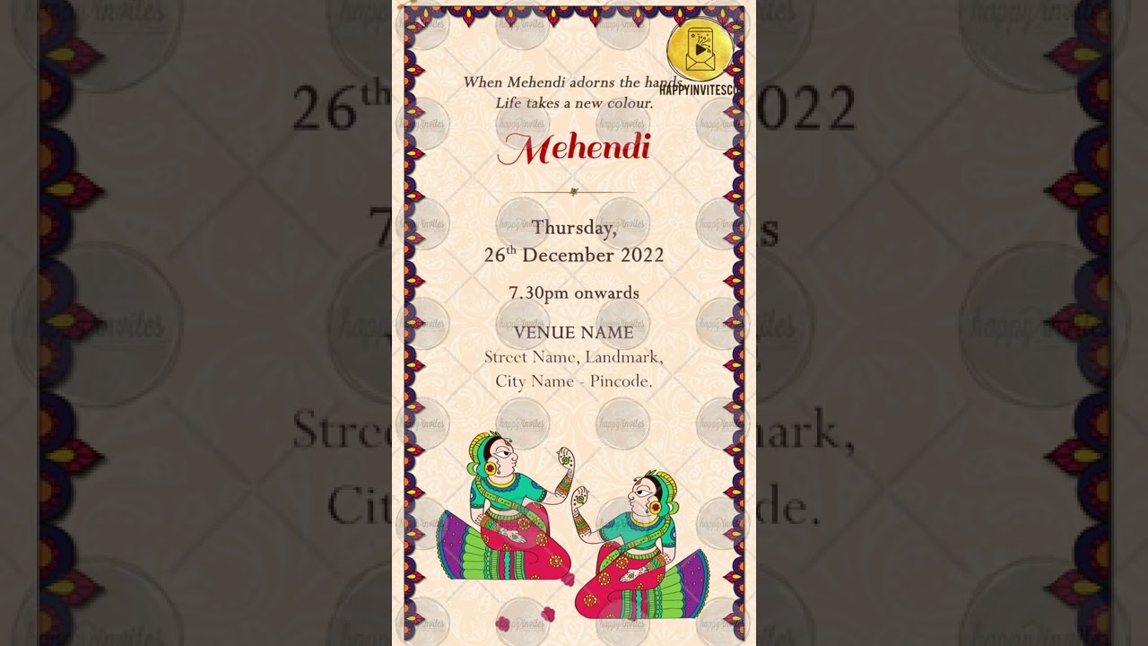 HW05 Vertical Digital Traditional Wedding Invitation Video | 8879794909
