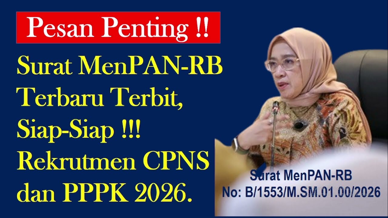 RESMI ‼️ Surat Menpan RB Rekrutemn ASN (CPNS & PPPK) 2026 Siap-Siap !! @kangedibae