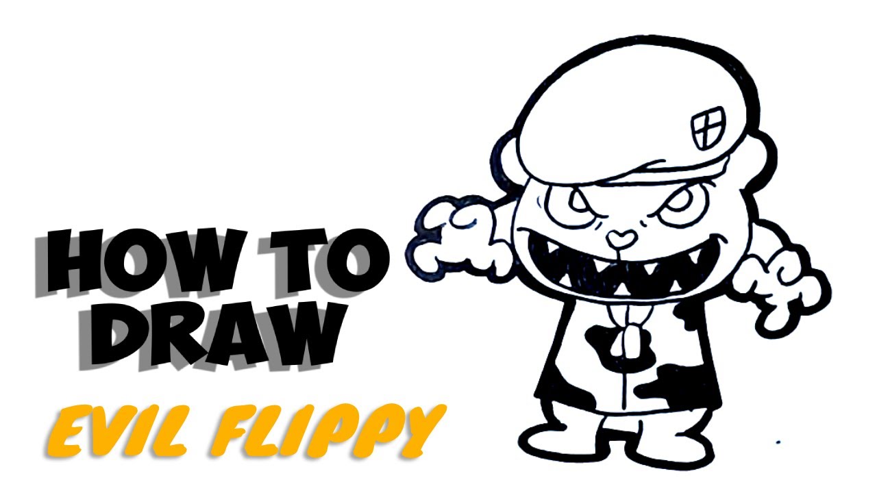 How to Draw Evil Flippy Step by Step