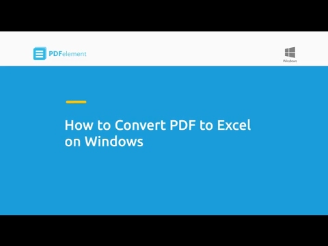 How to Convert PDF to Excel on Windows