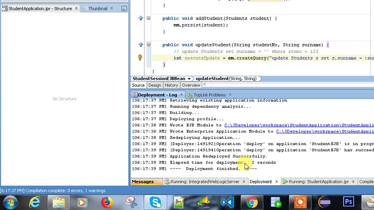 Java EJB - Update Data using JPA