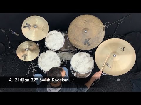 A. Zildjian 22" Swish Knocker Cymbal with Rivets, 2617gm, | Reverb