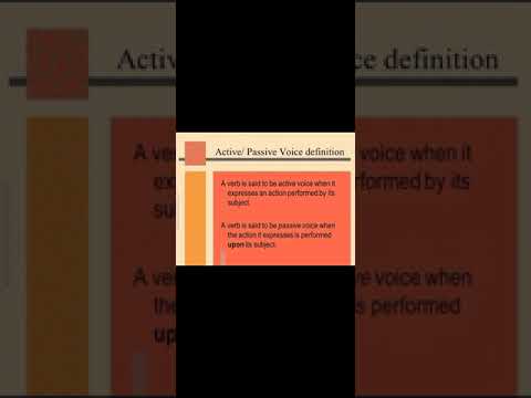 Definition of Active/ Passive Voice (English Grammar)