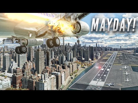 Flight Simulator 2023: RTXâ„¢ 3090 + ULTRA REALISM MODS - Engine Fire - New York Landing | MSFS 4K