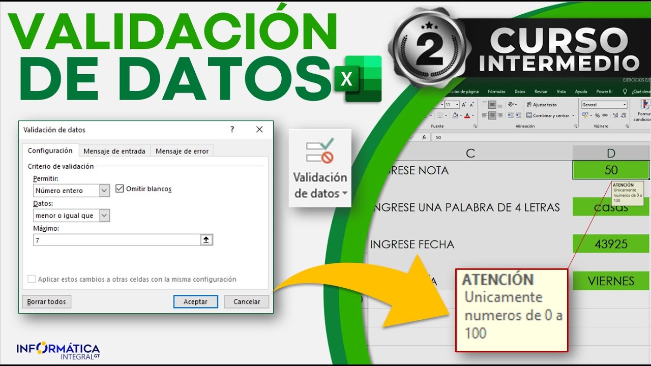 CÓMO VALIDAR DATOS EN EXCEL (Nueva Versión)