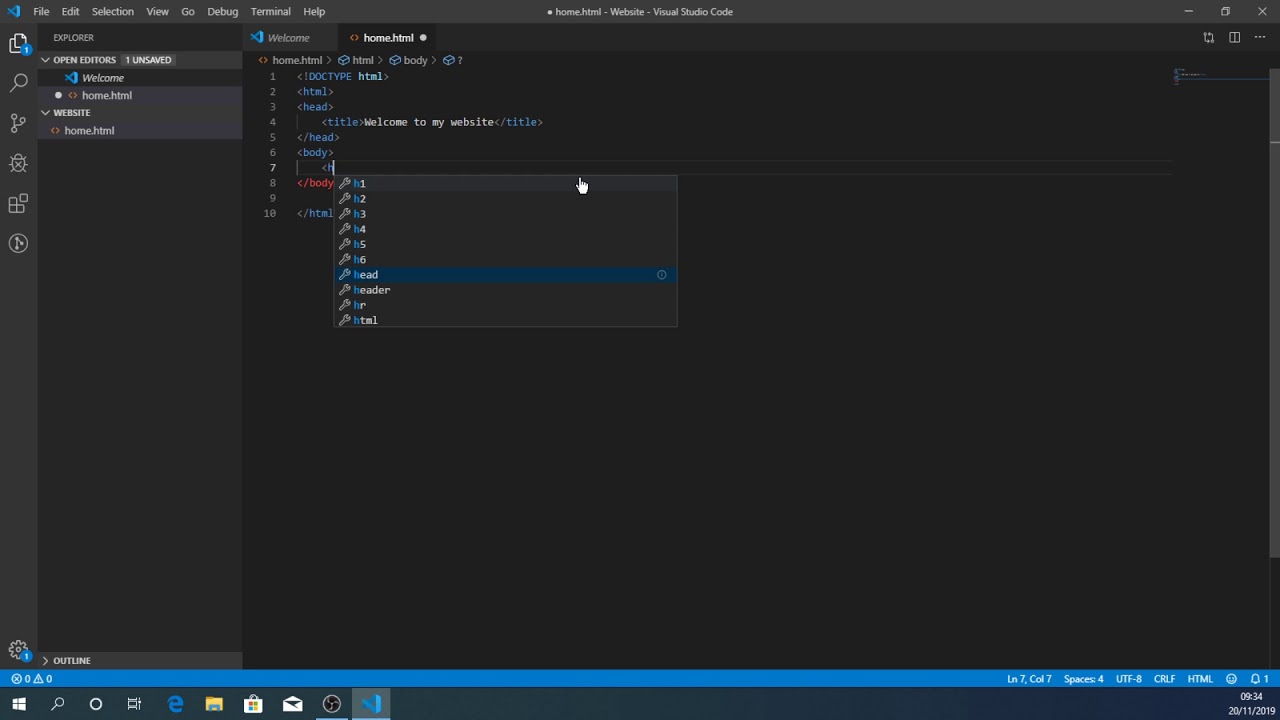 Using Visual Studio Code to make a website