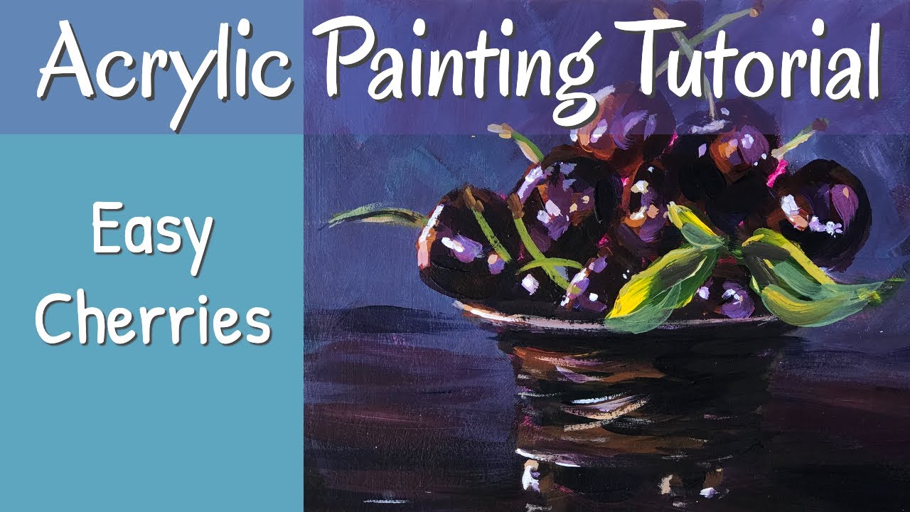 Easy Cherries Acrylic Painting Tutorial For Beginners