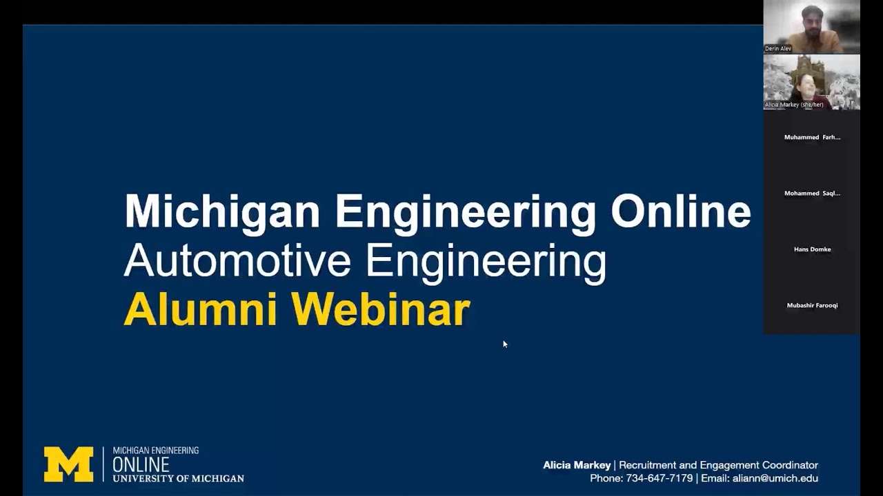 Automotive Engineering MEng - Alumni Webinar