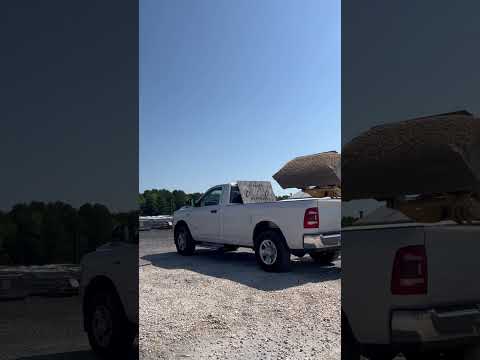 #Ram2500 taking on 2 scoops of decorative rocks.