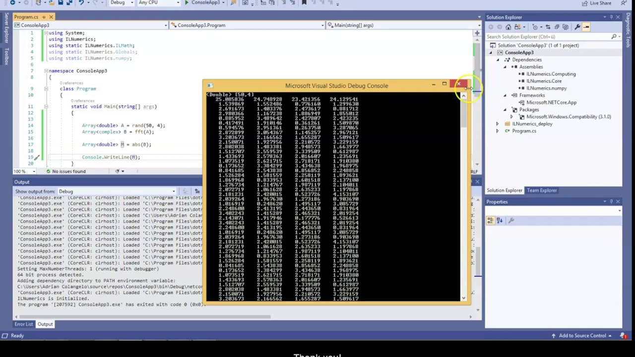 ILNumerics Getting Started: first computing algorithm
