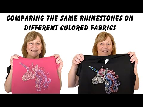 Comparing the Same Rhinestones on Two Different Colors of Shirt or Tote