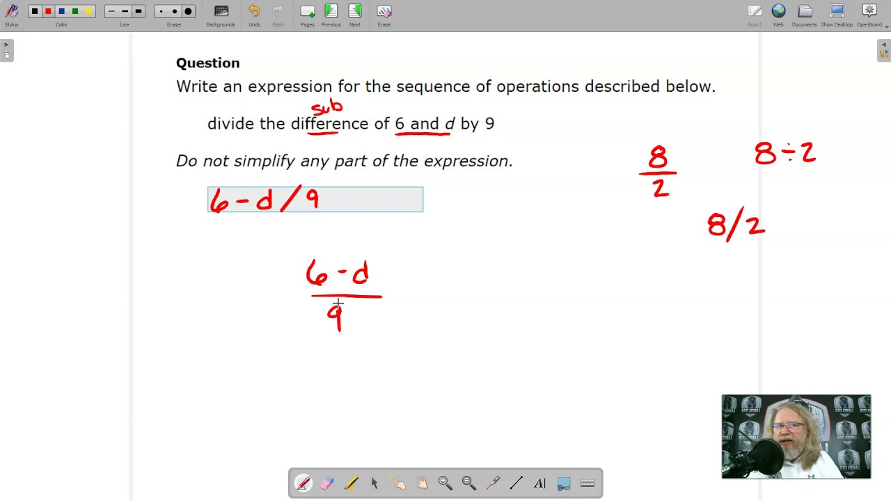 IXL 8.V.2 Write variable expressions - two or three operations 6QT