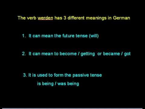 understanding the uses of werden in German / passive voice - (www.germanforspalding.org)