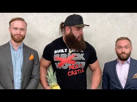 Braun Strowman bites into a whole pineapple
