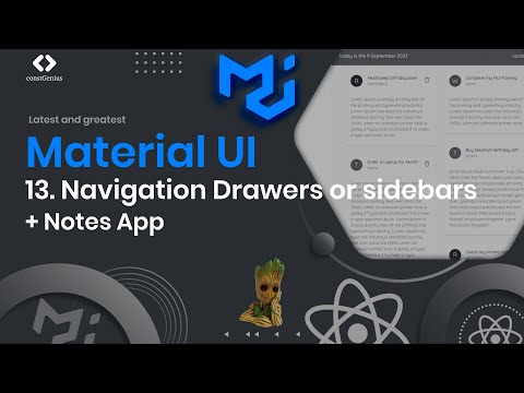 React Material UI Tutorial | 13. Navigation Drawers or sidebars