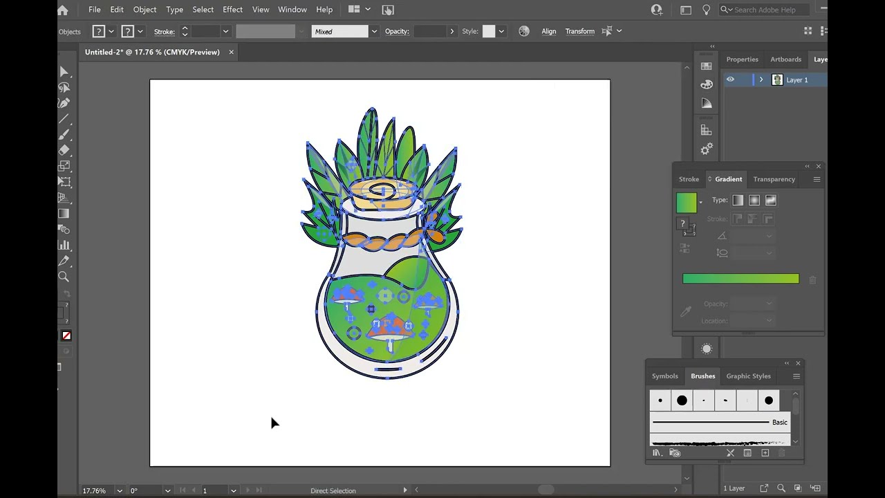 Adobe Illustrator Beginner Tutorial:Create a Vector bulb light aquarium from Sketch(HD-vector design