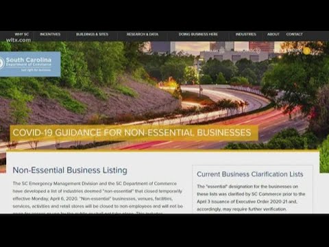 S.C. Dept. of Commerce releases 'Clarification' list for essential businesses