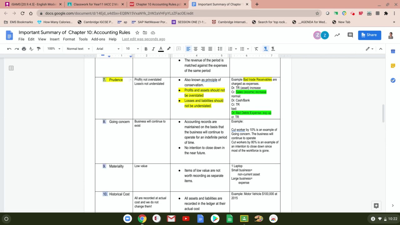 Chapter 10 Accounting Rules Part 2