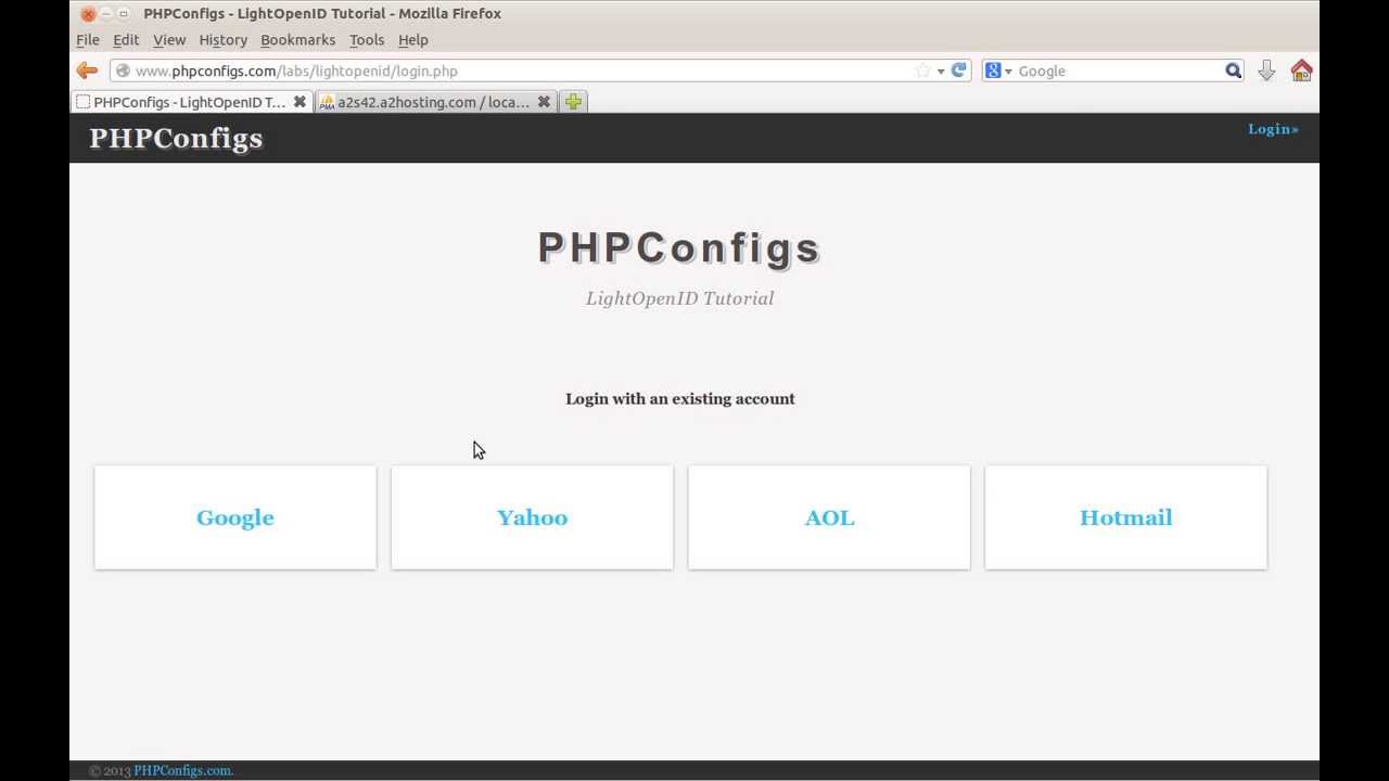 PHP LightOpenId Login Script Tutorial