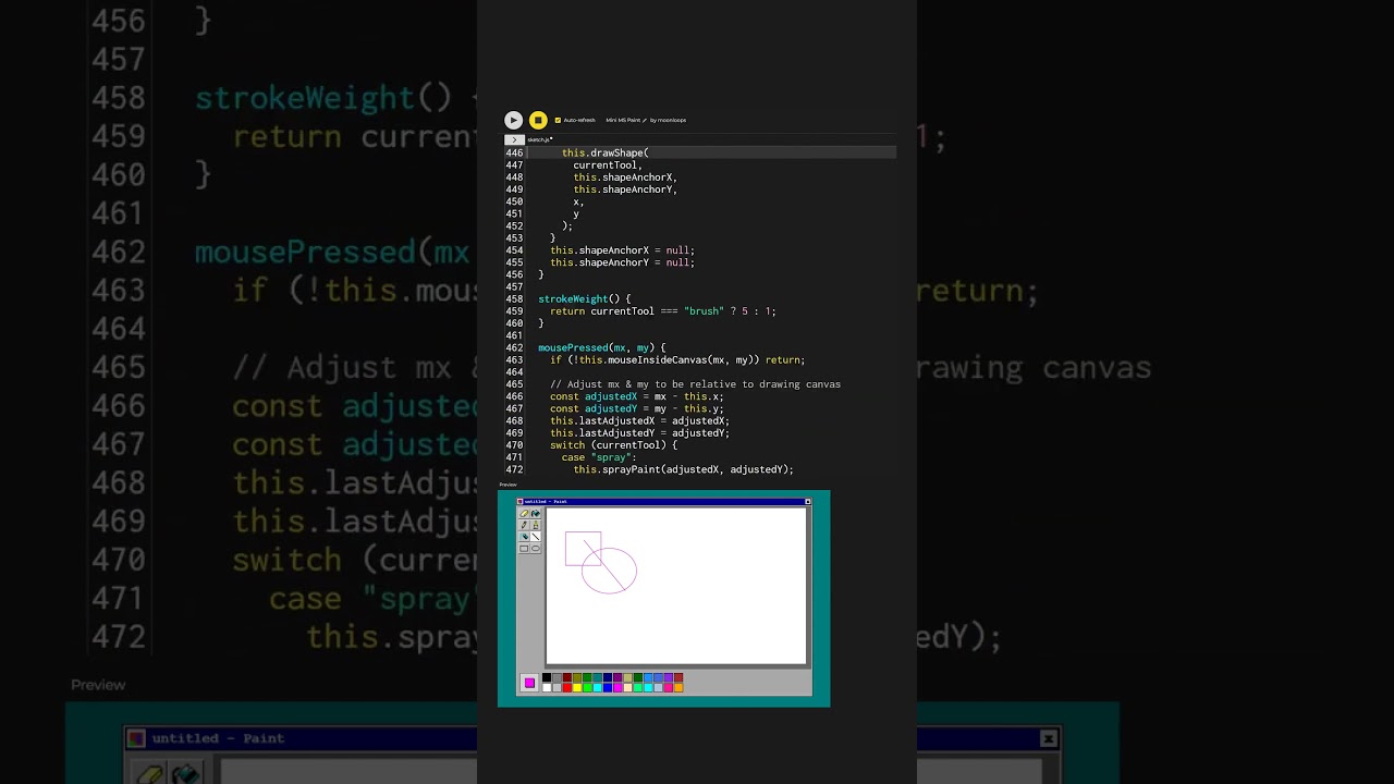 Code MS Paint in JavaScript (Part 21)! #p5js #javascript #codingtutorial #creativecoding #windows95