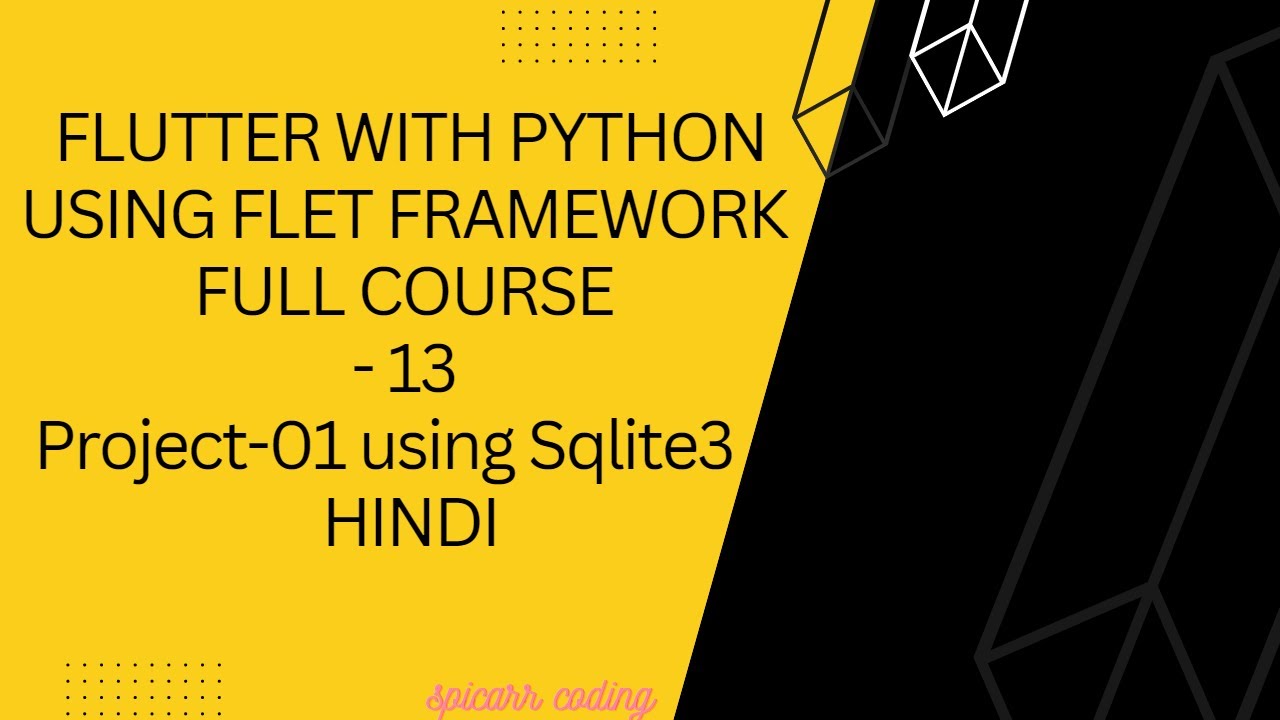 Flutter With Python using Flet Framework Full course |Project-01 using Sqlite3 | Tutorial-13| Python