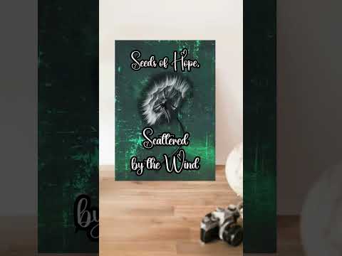 10x Inspirational Dandelion Quote Prints – Digital Wall Art Set (Green, Black & White)