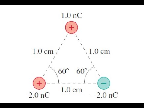 What is the force f on the 1.0 nc charge